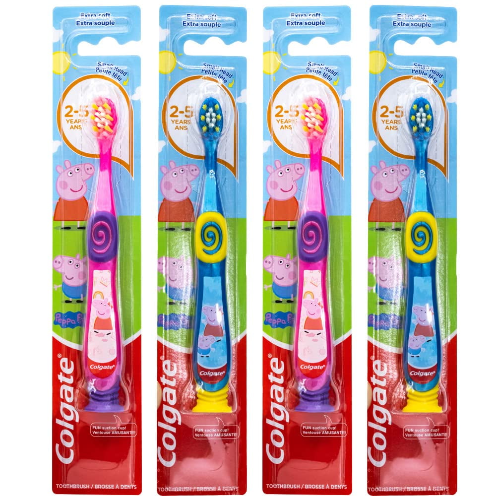 Colgate Kids Toothbrush, Peppa Pig Characters, with Suction Cup for ...