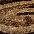 Allstar Living Room Coco Shaggy Area Rug, 3D Brown Spiral Design, 5' x ...
