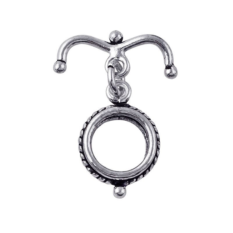 Silver Overlay Shiny Oxid Toggle With Wrapped wire 16MM Round Ring 16mm ...