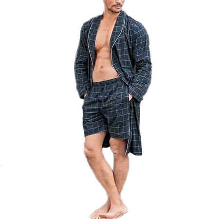 INCERUN Mens Japanese Kimono Pajamas Set Bathrobe & Shorts Sleepwear Suits | Walmart Canada