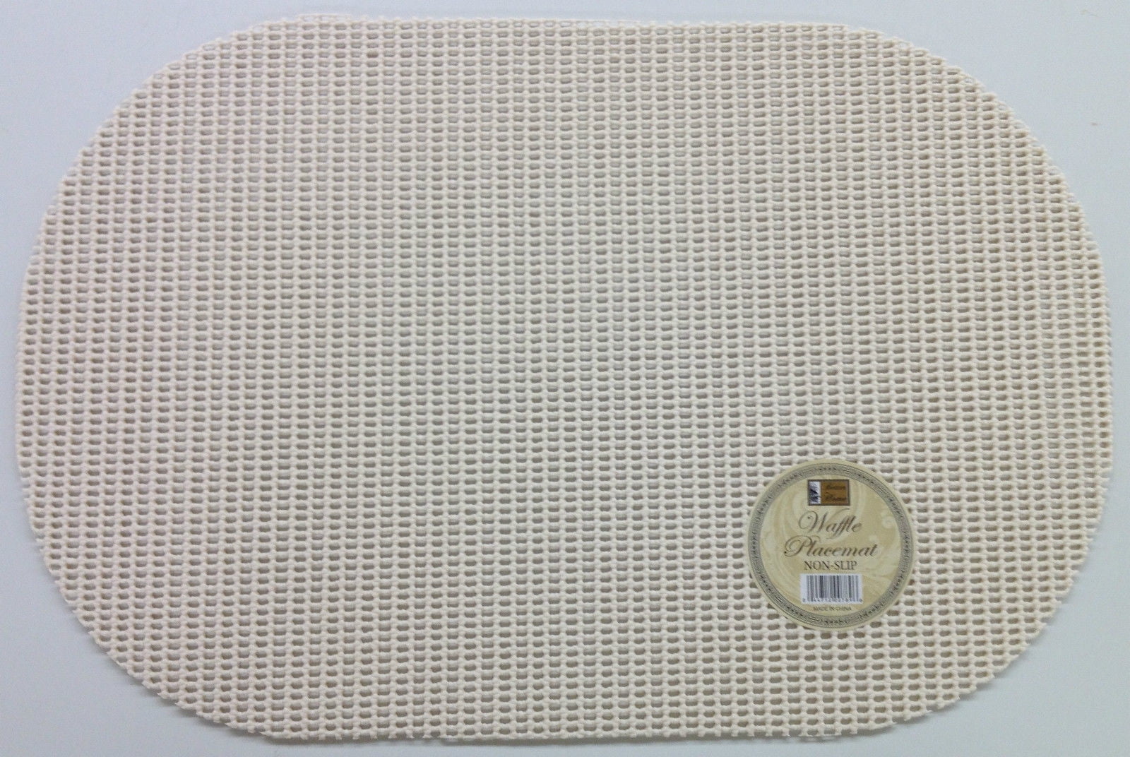 Set of 6 Waffle Weave Placemats Non Slip Oval Place Mats, Bone ...