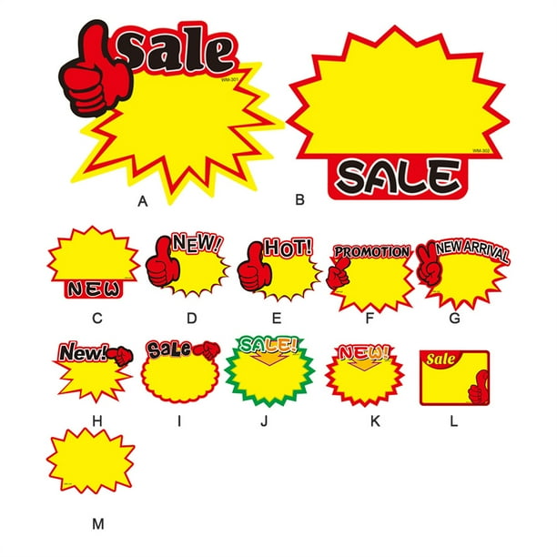 Burst Paper Signs Blank 50 Pieces English Label Tags Party Favors DIY ...