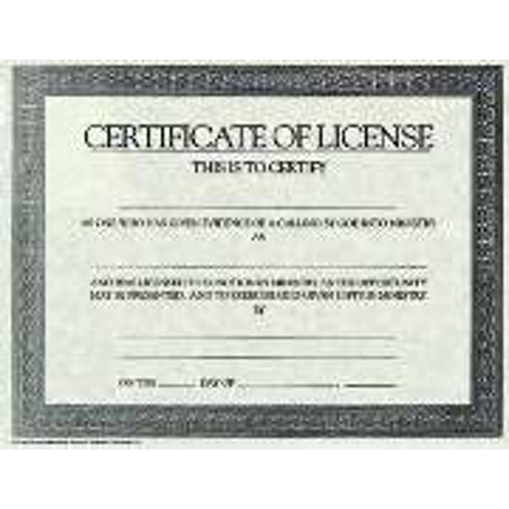 Certificate-License (Generic) (8-1/2 x 11 ) (Pack of 6) - Walmart.com ...