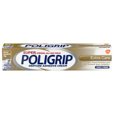 2 Pack Super Poligrip Extra Strength 12h Denture Adhesive Powder, 1.6 ...