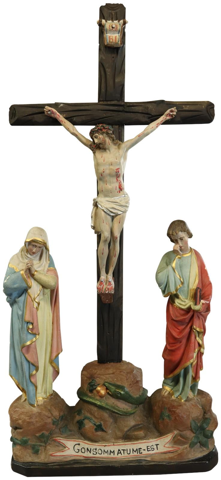 Crucifix Religious Snake Mary and John Snake Consummatum Est It is ...
