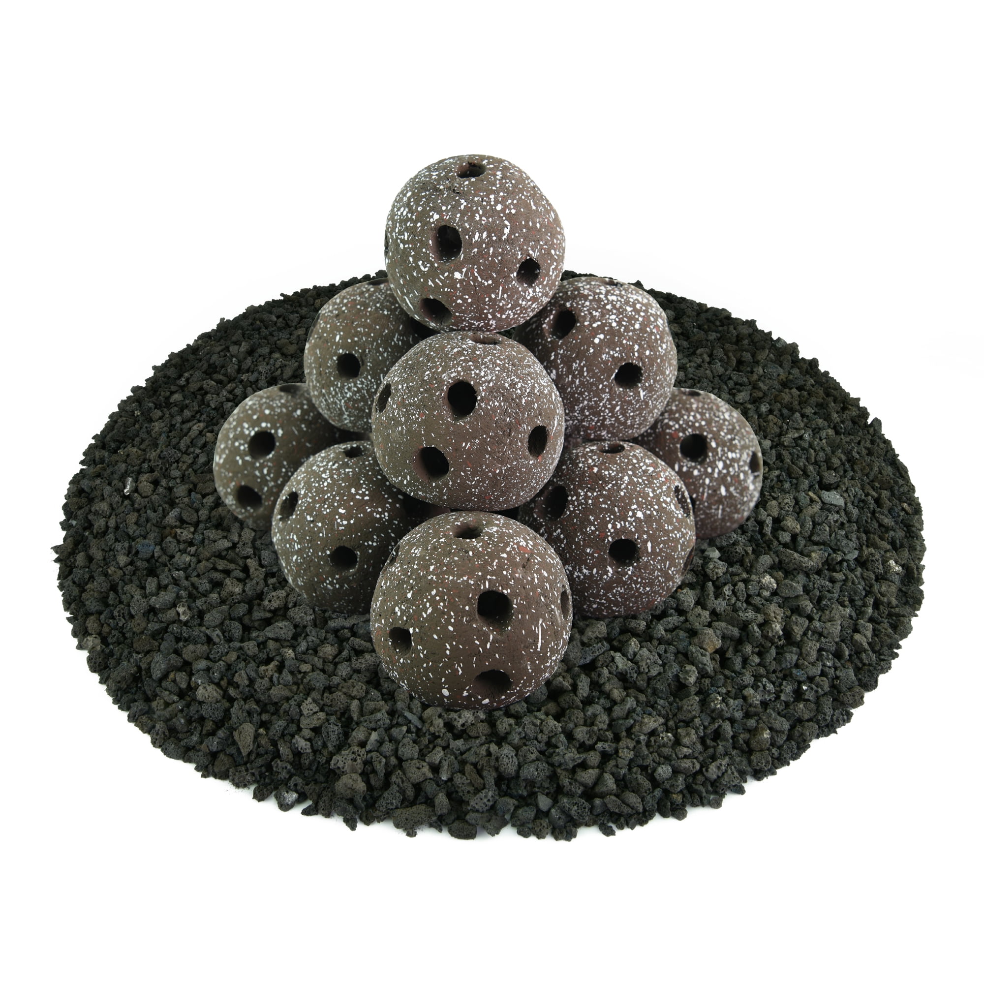 Charcoal Gray Speckled, Hollow Ceramic Fire Balls | 4" Set of 14 ...