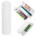 1Pc Clearance Sale! Plastic Round Double Layer Pencil Case, Large ...