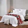 Abstract Red Waves Bed Runner Queen Size Modern Minimalist Red Black ...