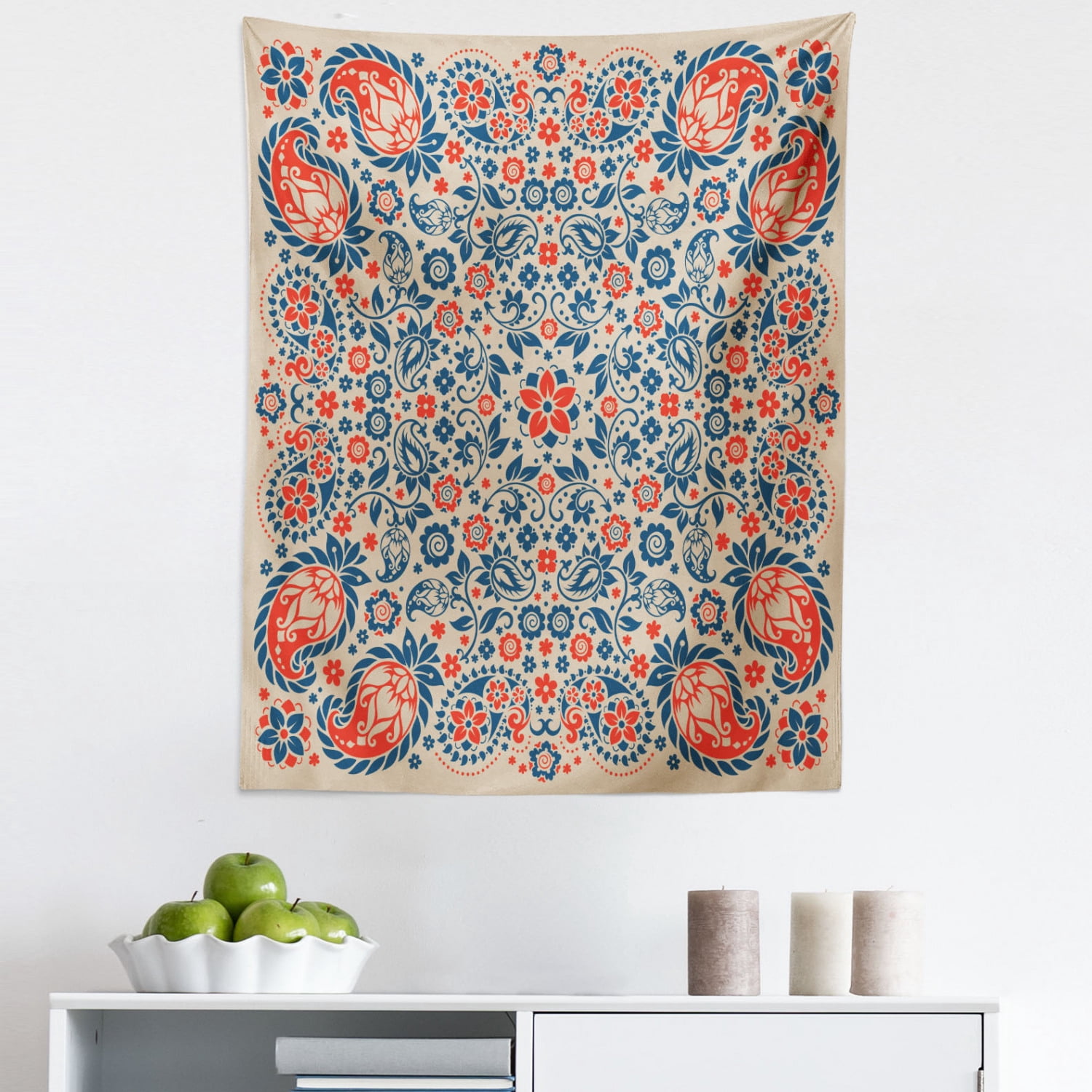 Paisley Tapestry, Floral Ornate Pattern Cultural Folk Persian Middle ...