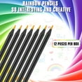 Art Supplies for Kids and Adults, 7 Color in 1 Black Wooden Rainbow ...