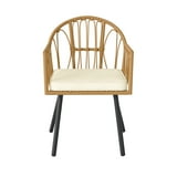 Dextrus 4 Pieces Patio Dining Chairs, Outdoor Stackable Armchair, Heavy ...