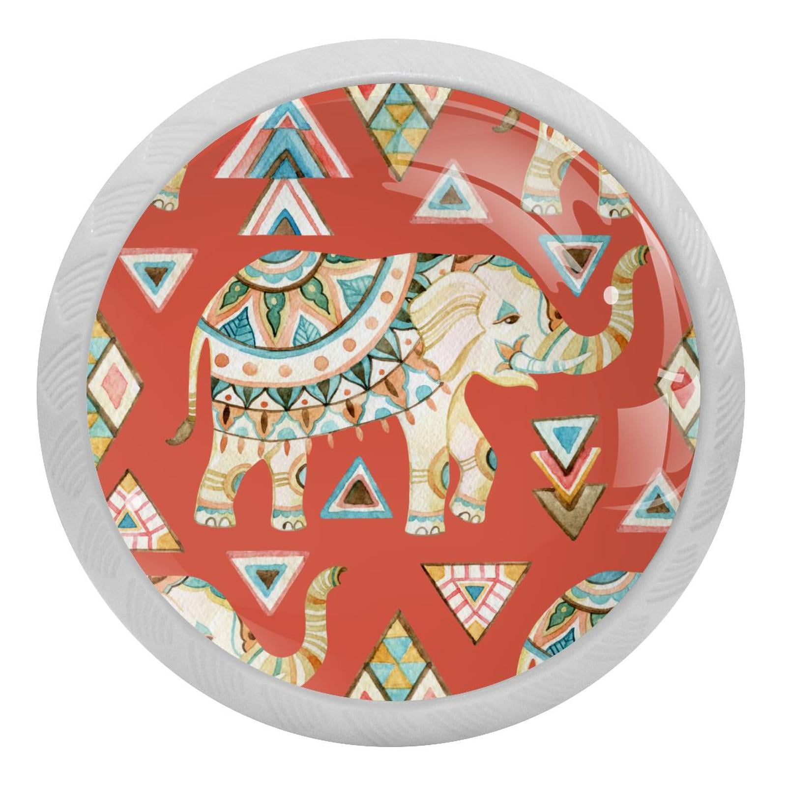 4PCS Round Elephant Cabinet Fluorescence Knob Glowing in the Dark ...