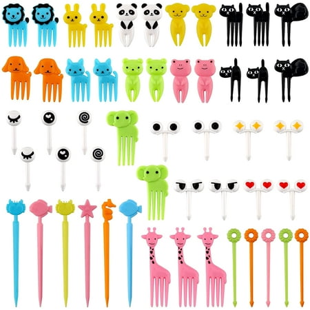 48pcs Animal Food Picks Food-Grade Fork Picks for Kids Bento Box Decor ...