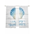 Enjoy Your Summer Words Sheer Curtains 2 Panels Set Oceans Shells on ...