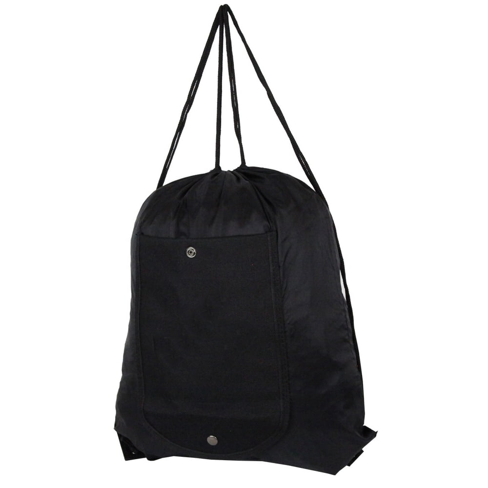 Travelwell - BLACK FOLDING WALLET DRAWSTRING CINCH PACK - Walmart.com ...