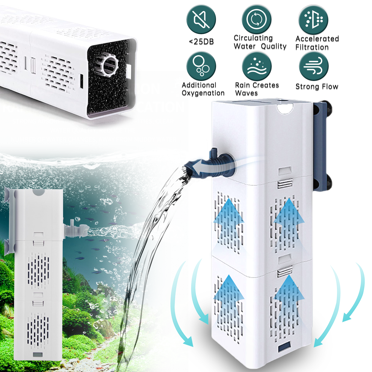 Walbest Aquarium Multifunction Internal Filter, 3 in 1 Fish Tank ...