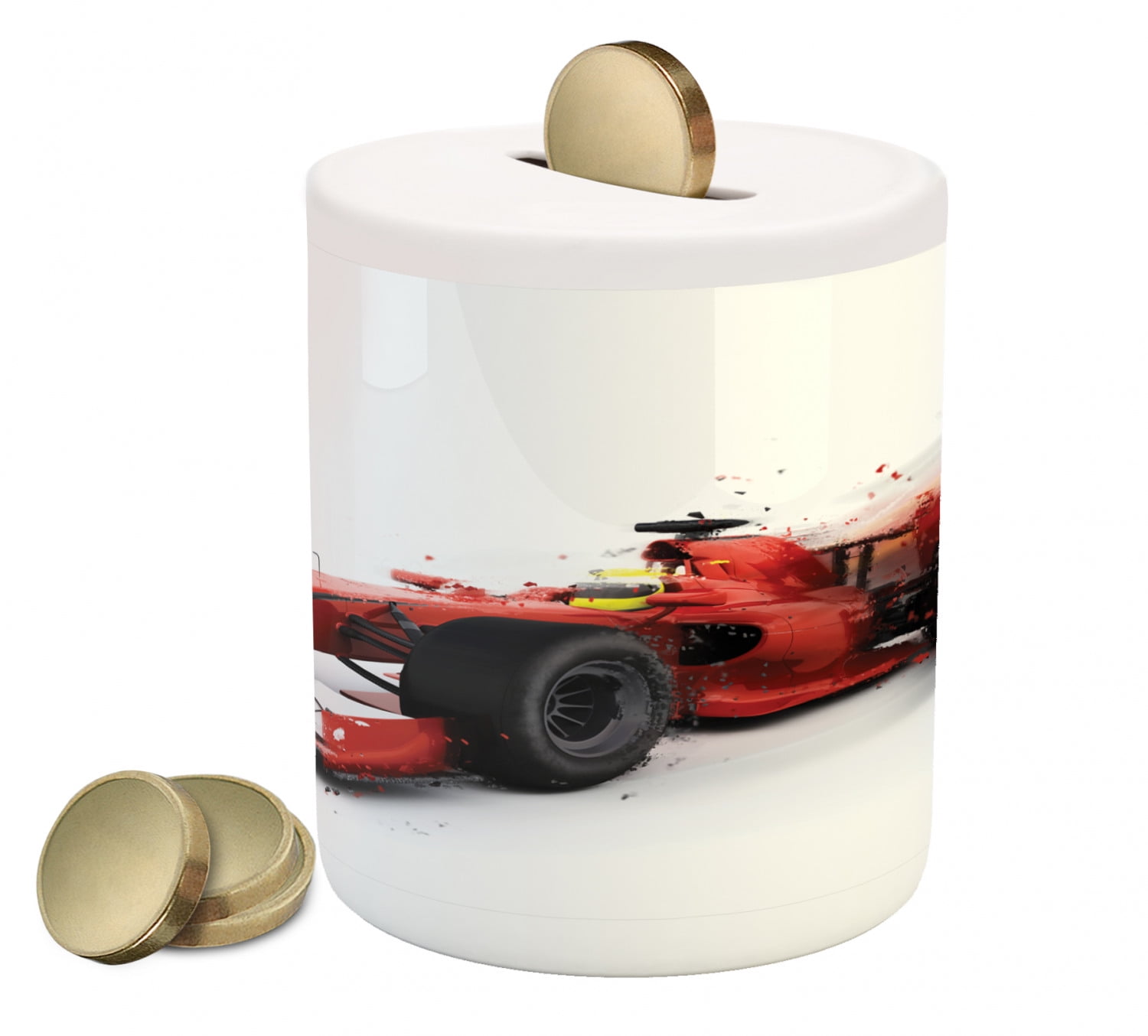 Cars Piggy Bank, Generic Formula Racing Car Illustration with Special ...