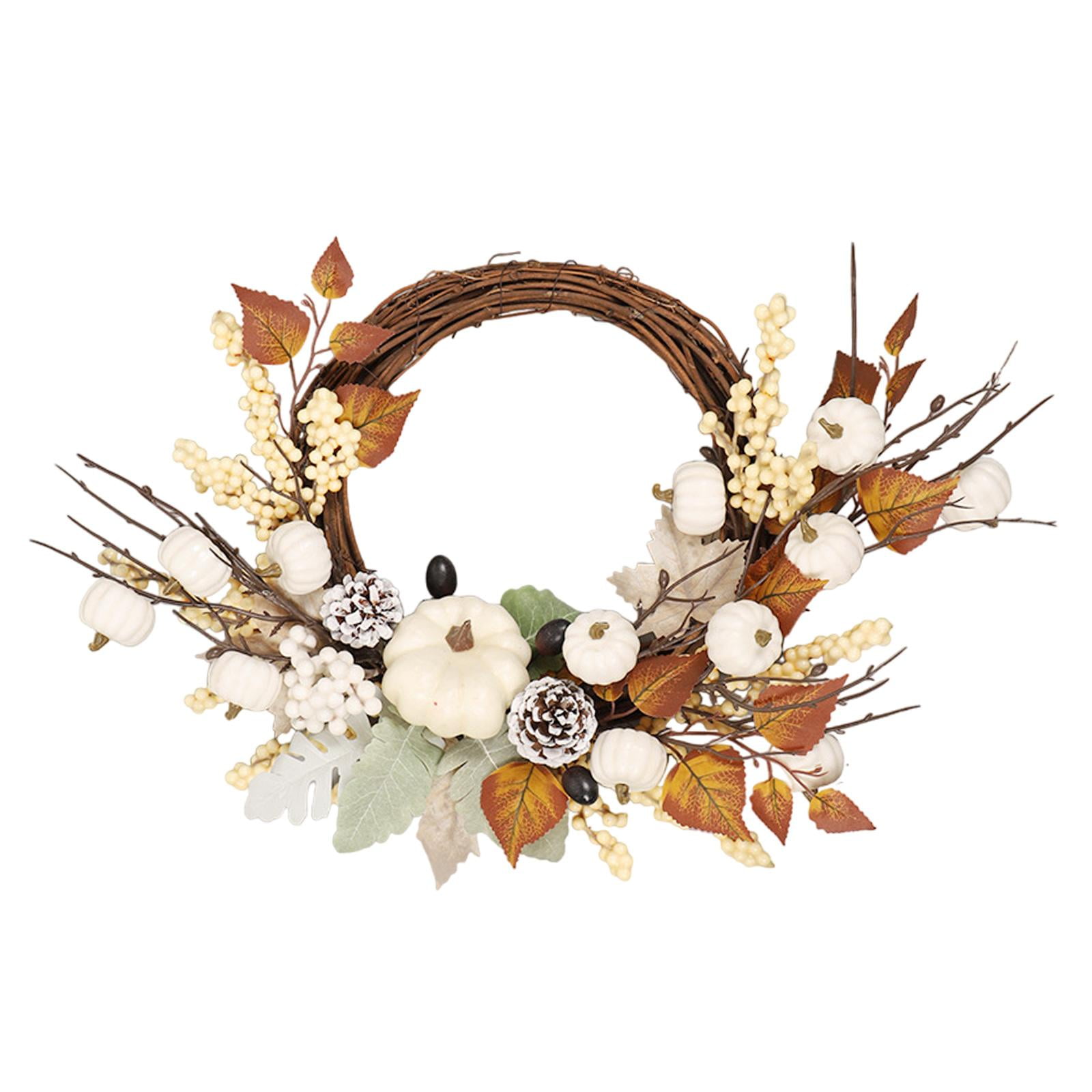 Click here for Elodie Front Door Fall Wreath Artificial Pumpkin W... prices