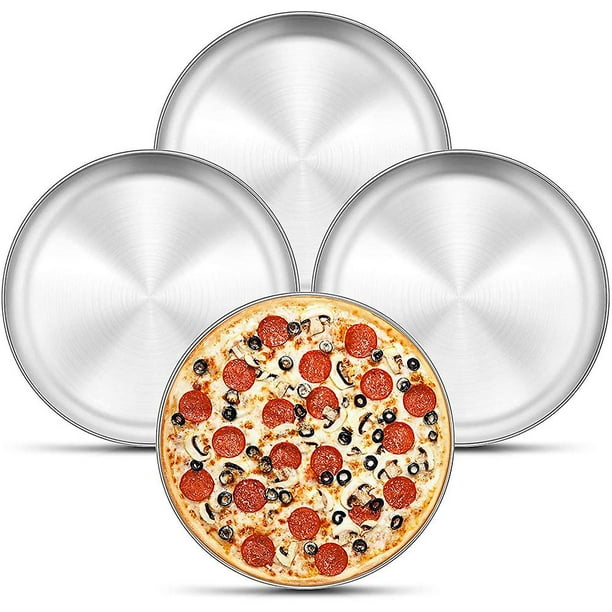 4 Pack 12 Inch Pizza Tray,stainless Steel Pizza Oven Baking Tray,round ...