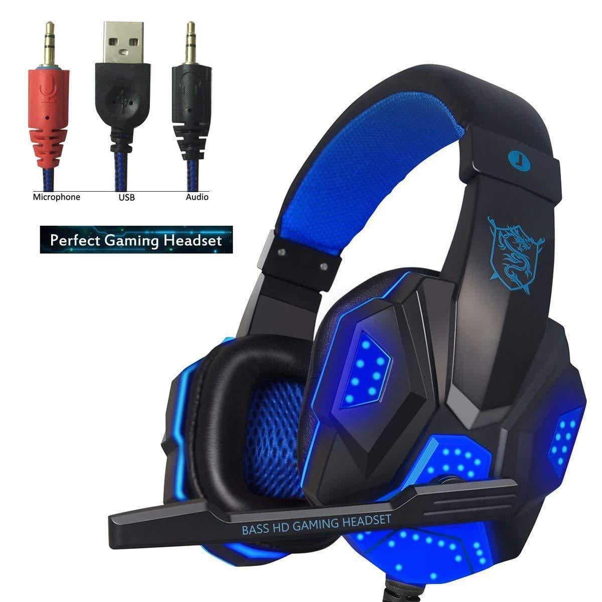 Computer Gaming Headset,SY830MV 3.5mm Over the Ear Stereo Audio Wired ...