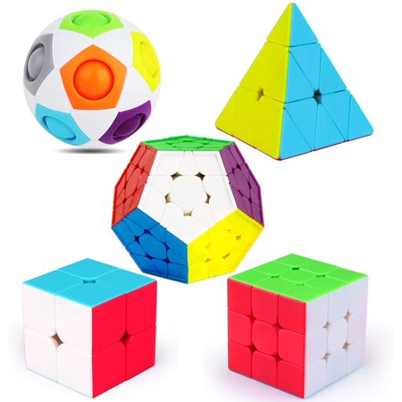 Speed Cube Set, Speed Cube Bundle of 2x2 3x3 Megaminx Pyramid Cube and ...