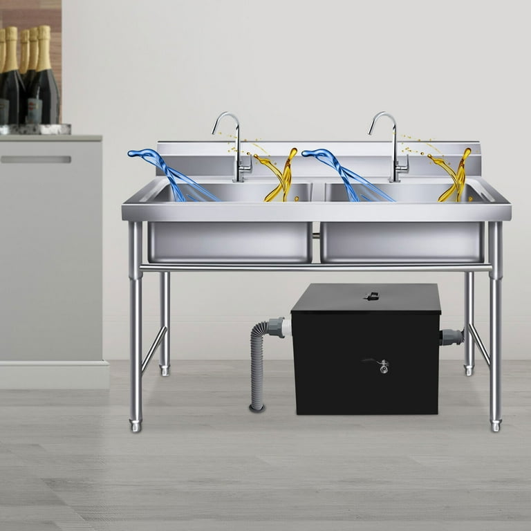 Oil Eater DYNAMI 20L Commercial Grease Trap - Stainless Steel 4-Stage ...