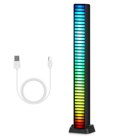 Voice Activated LED Light 50-16KHZ Music Atmosphere LED Strip 40LEDs ...