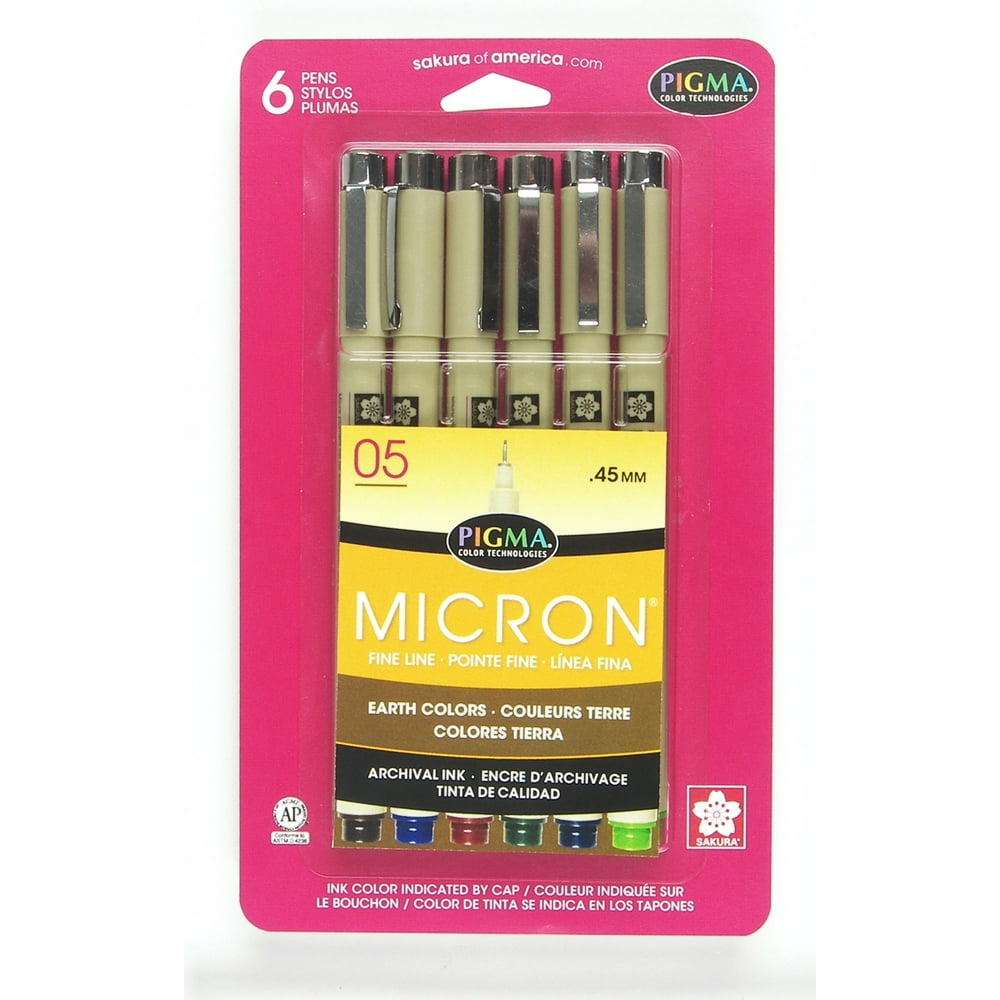 Sakura Pigma Micron Archival Ink, 05 Pt. Size 6 Heritage Color Set ...