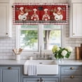 Chefs Valance Curtain 1 Panel, Food Coffee Cookies Steak Red Plaid ...
