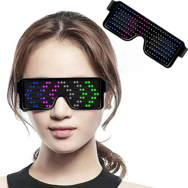 Gafas con luz LED, 8 patrones de luz, gafas futuristas con luz ...