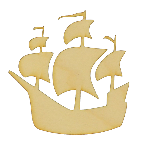 Package of 1, Jumbo 14" x 15" x 0.25" Baltic Birch Plywood Pirate Ship ...
