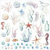 Sand & Sea Layered Plastic Embellishments 12"X12" 26 Epoxy Covered ...