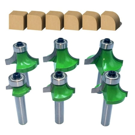 TILIYHELLO Six round edge milling cutters with 8mm rod, round corner ...