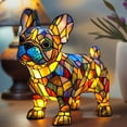 3D French Bulldog Table Lamp, Retro Stained Animal Night Light Lamp ...