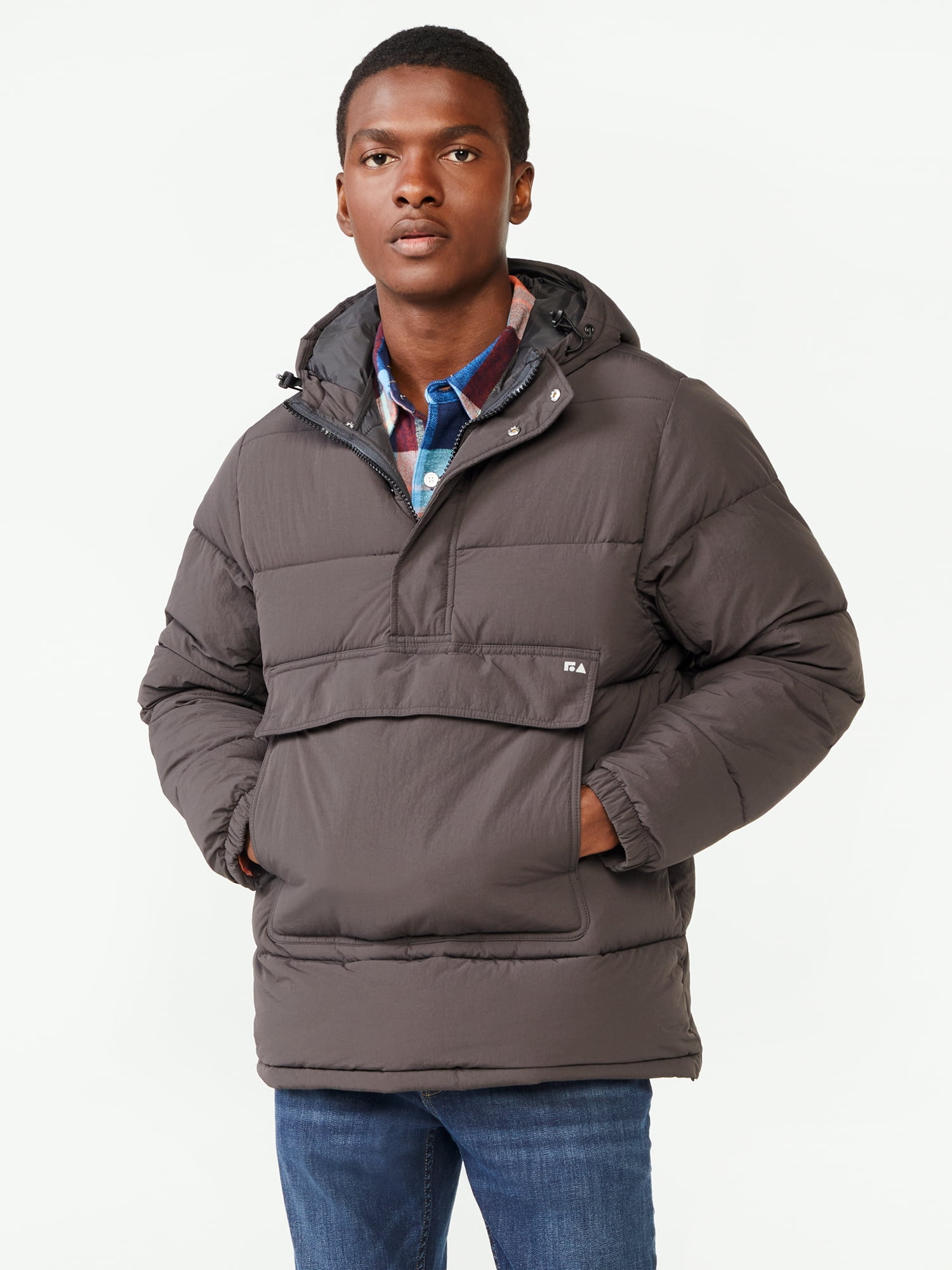 Free Assembly Men's Hoodie Puffer Jacket - Walmart.com