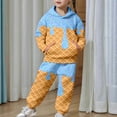 SonxaHe Toddler Girls' Outfit Set Cartoon Ice Pattern Hooded Sweatshirt ...