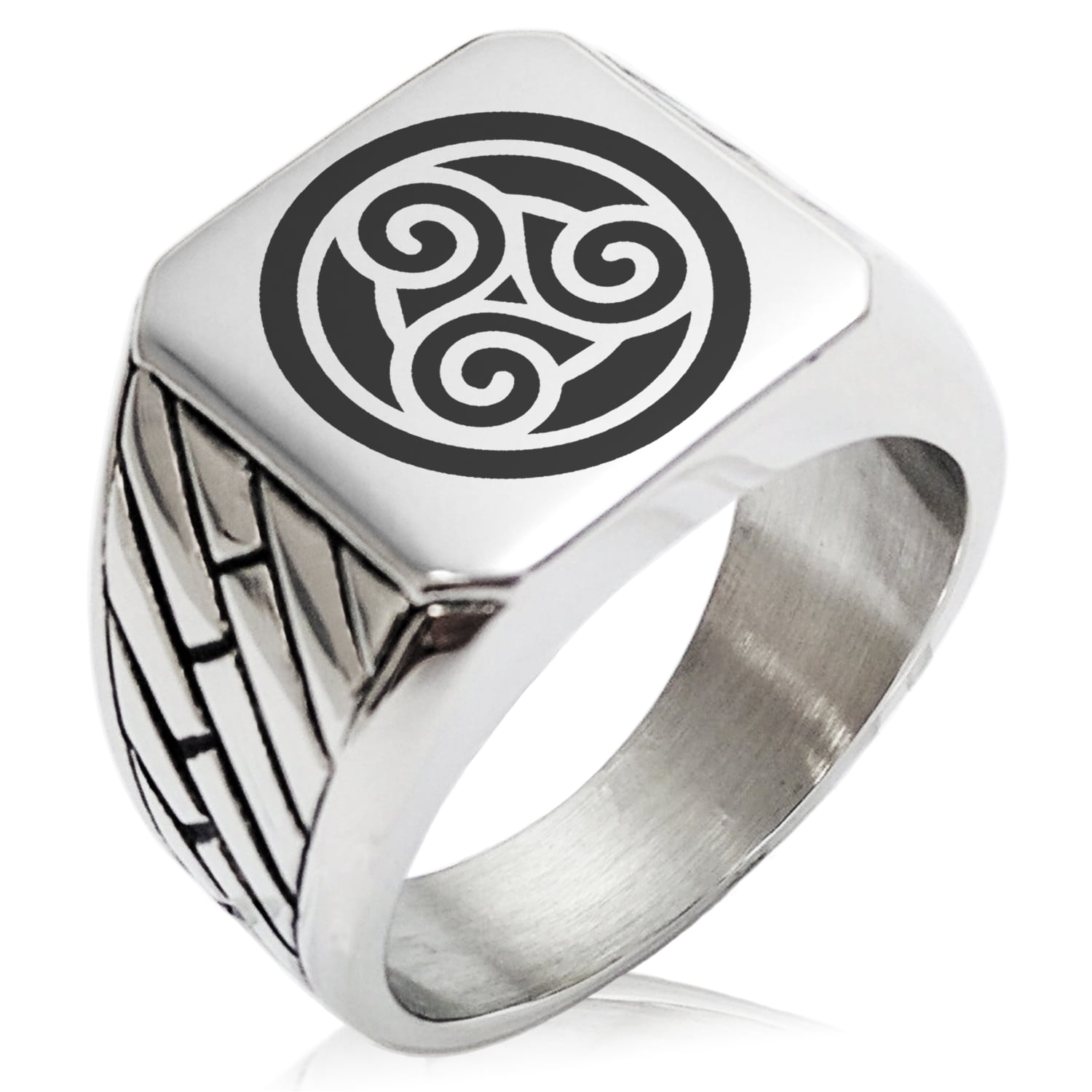 Stainless Steel Celtic Triskele Triskelion Circle Knot Geometric ...