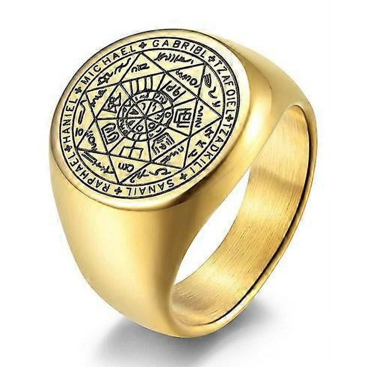 Anillos de acero inoxidable con la llave de Salomón Anillo con el sello ...