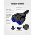 USB C Car Charger, 2 Sockets Cigarette Lighter Splitter 12/24V 80W Dual ...