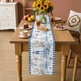 Coastal Blue Table Runner, Ocean Nautical Lighthouse Starfish Anchor ...