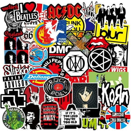 Rock Band Stickers 100pcs Classic Rock Music Stickers for Adults ...