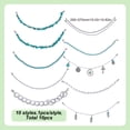 10Pcs Aluminum & Turquoise & Plastic Pearl Beads Baseball Cap Chains ...