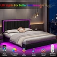4 EVER WINNER Full Size LED Bed Frame, Full Floating Bed Frame with LED ...