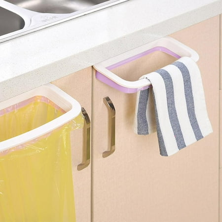 Clairlio Hanging Kitchen Cupboard Door Trash Bag Storage Rack Garbage ...