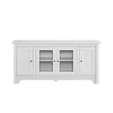Walker Edison White Wood TV Stand for TVs up to 58" - Walmart.com