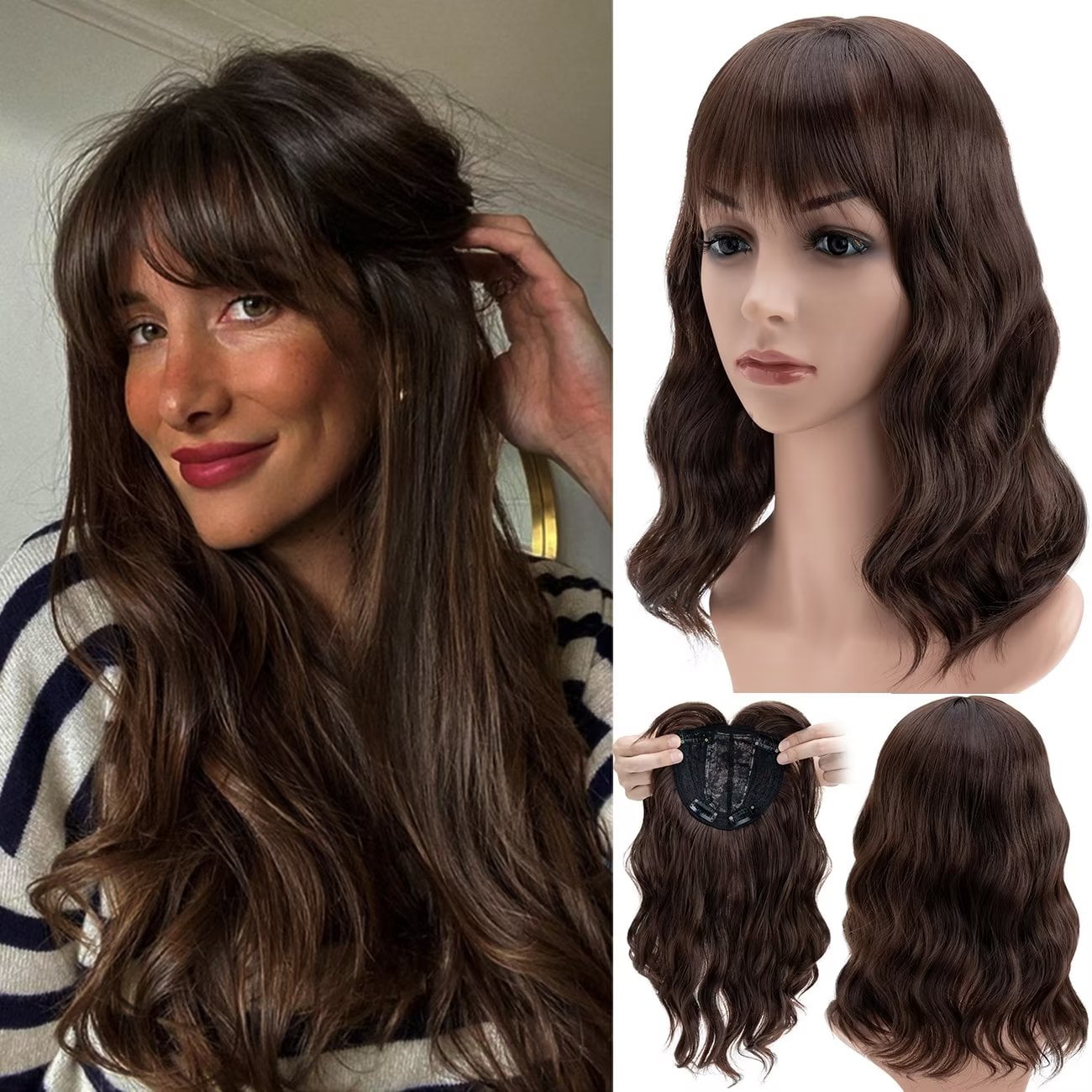 SEGO Hair Toppers Curly Wavy Real as Human Hair Toppers with Natural ...