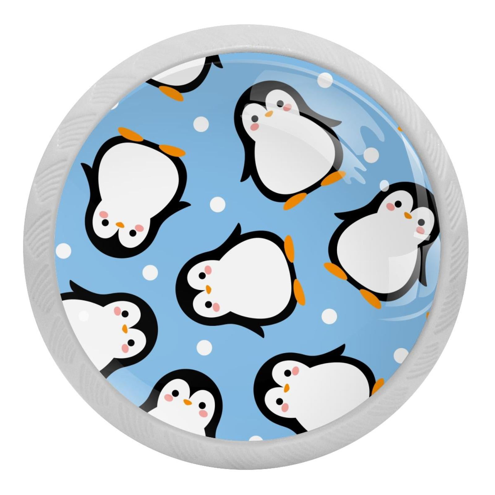 4PCS Round Penguin Cabinet Fluorescence Knob Glowing in the Dark ...