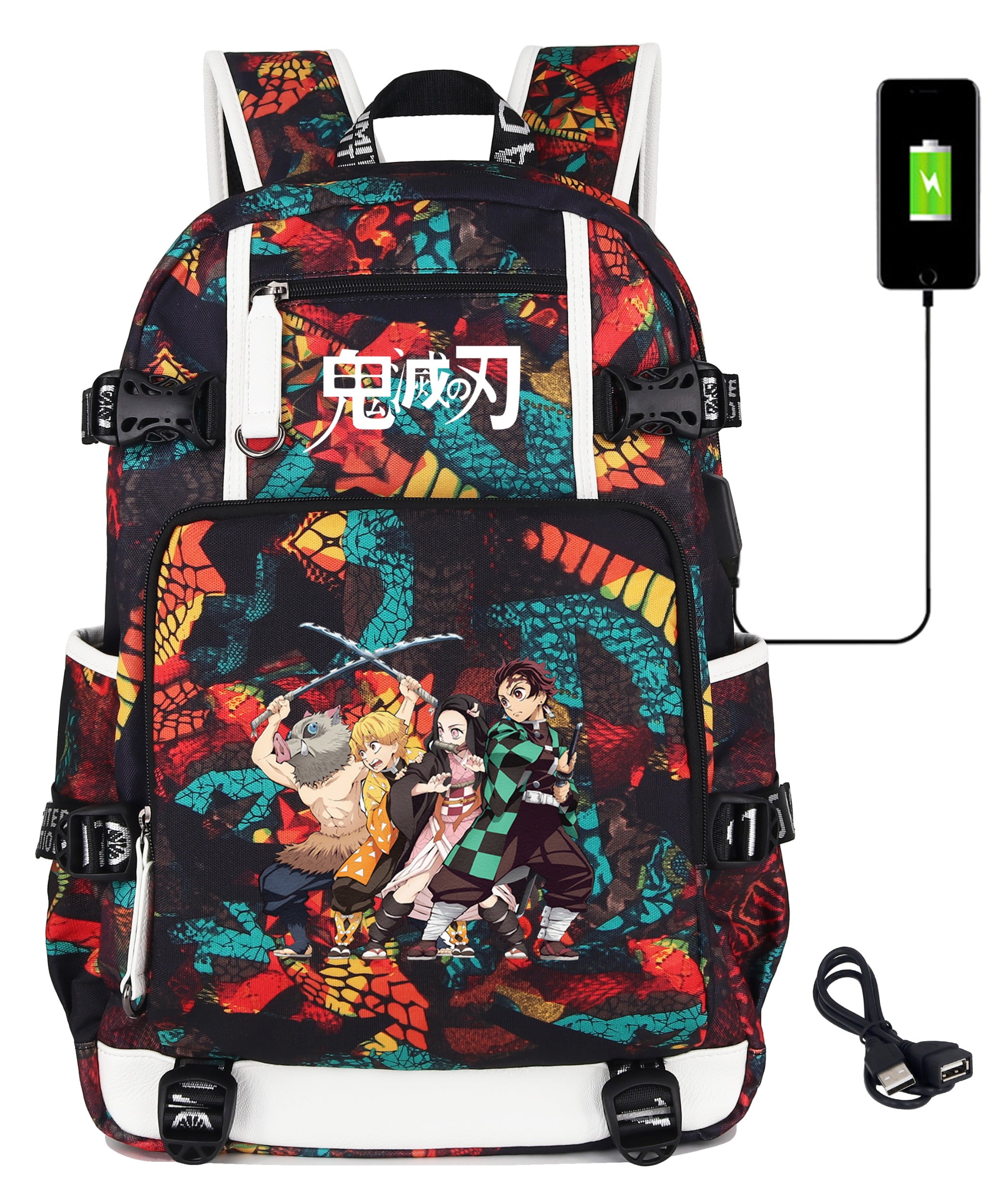 Roffatide Anime Demon Slayer Laptop Backpack fit 15.6 Inch Student ...