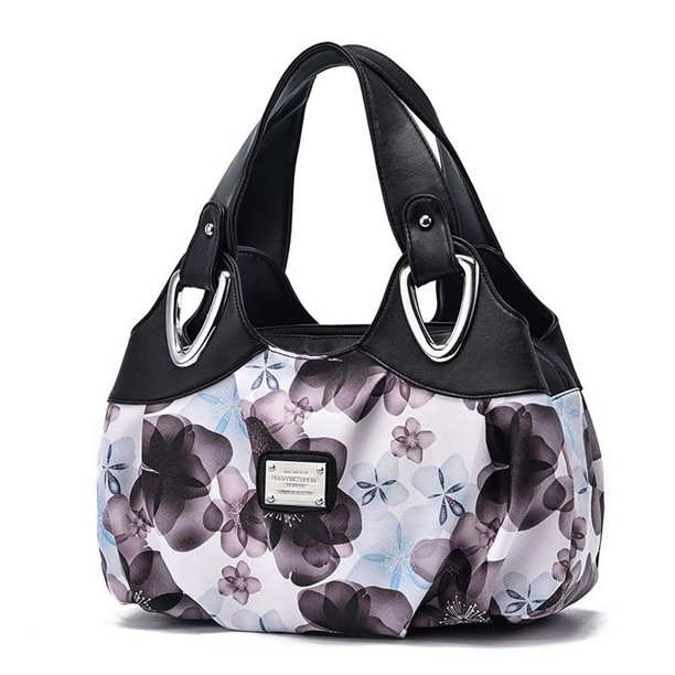 Handbag for Women Print Floral Top Handle Purse Medium Tote Bag ...