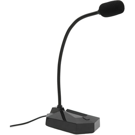 3.5mm Computer Microphone, Gooseneck PC Microphone with Mute Button ...